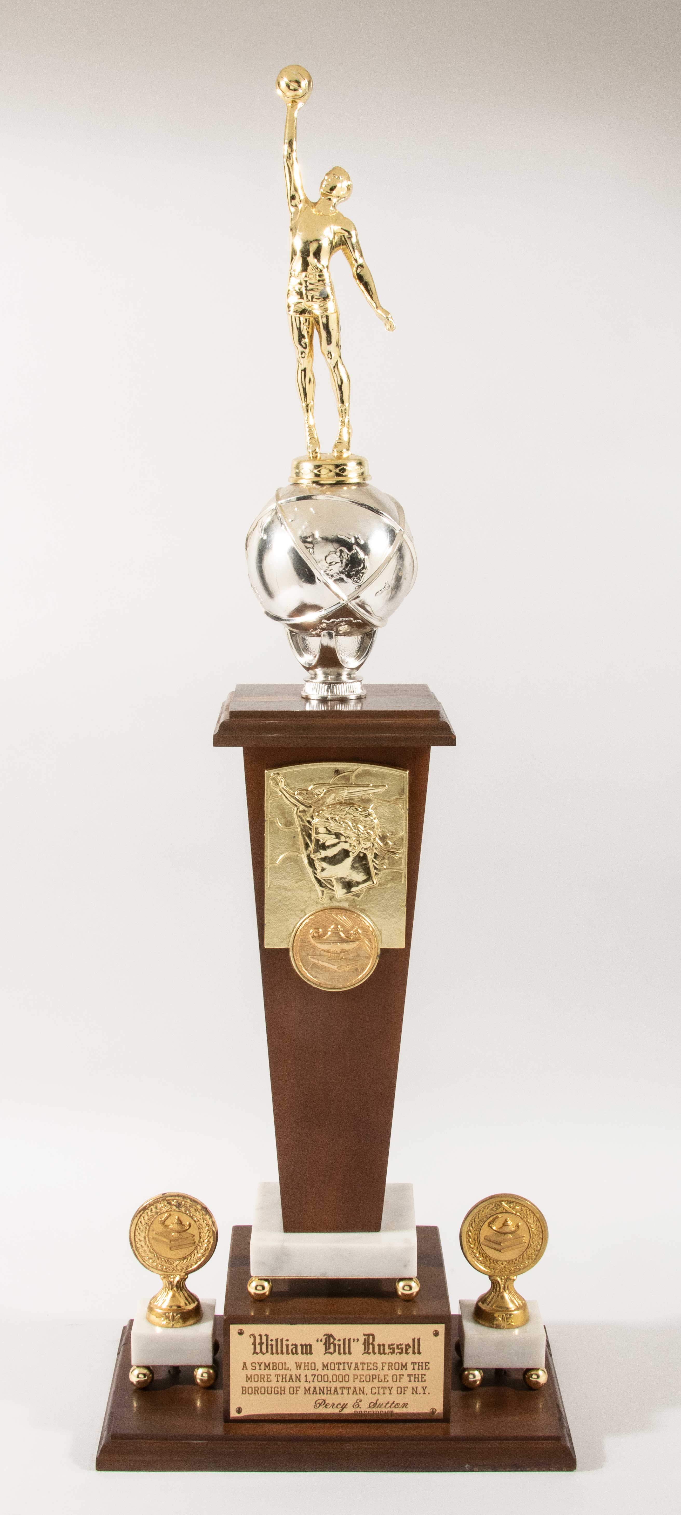 Bill Russell presentational trophy from Civil Rights... | Barnebys