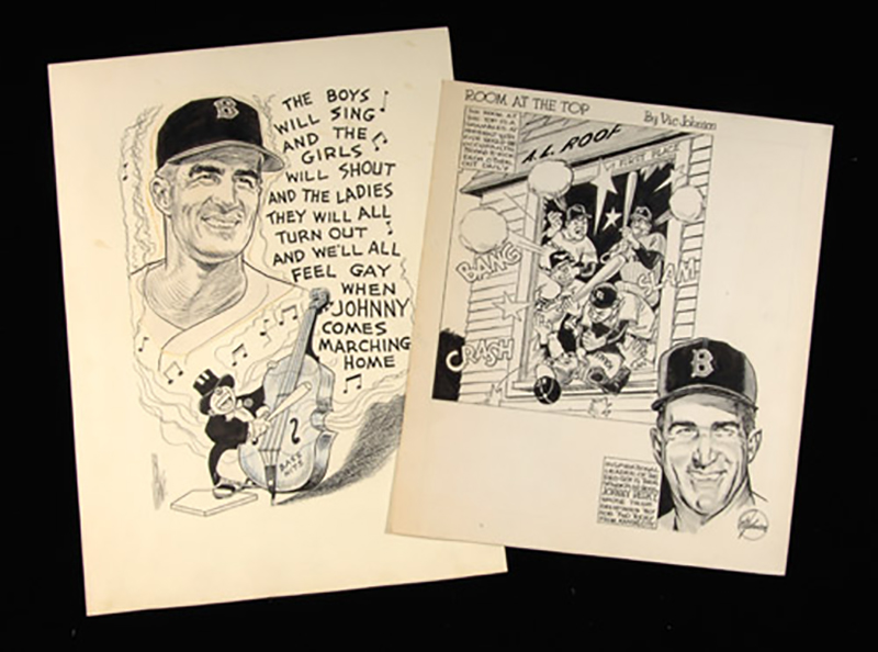Johnny Pesky illustration artworks signed by artist Bob... | Barnebys