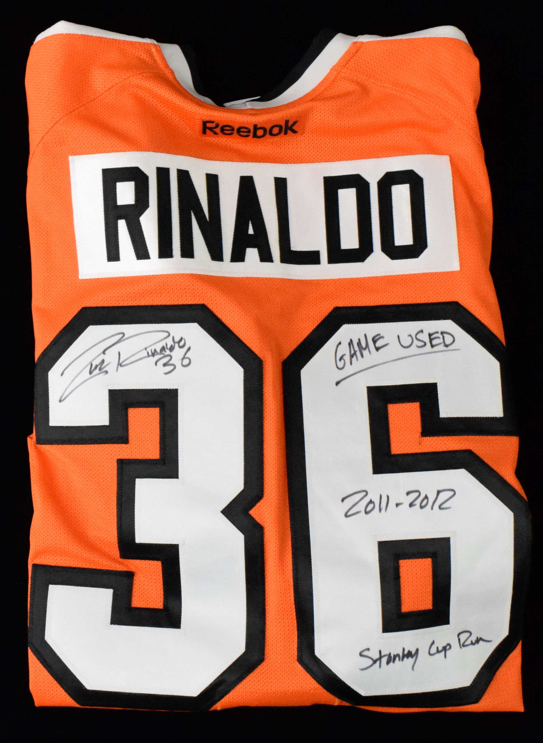 Zac Rinaldo signed & inscribed game worn Philadelphia... | Barnebys