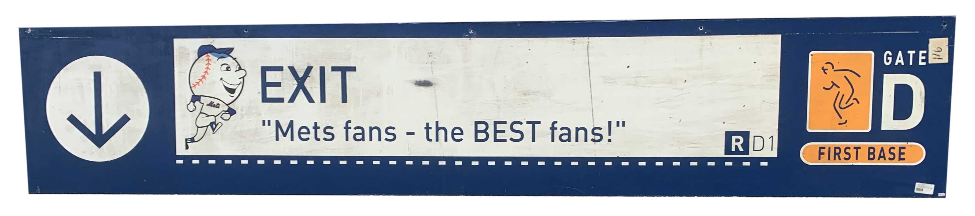 Shea Stadium Mezzanine Level Overhead Dual-Sided Ramp Sign with Mets ...