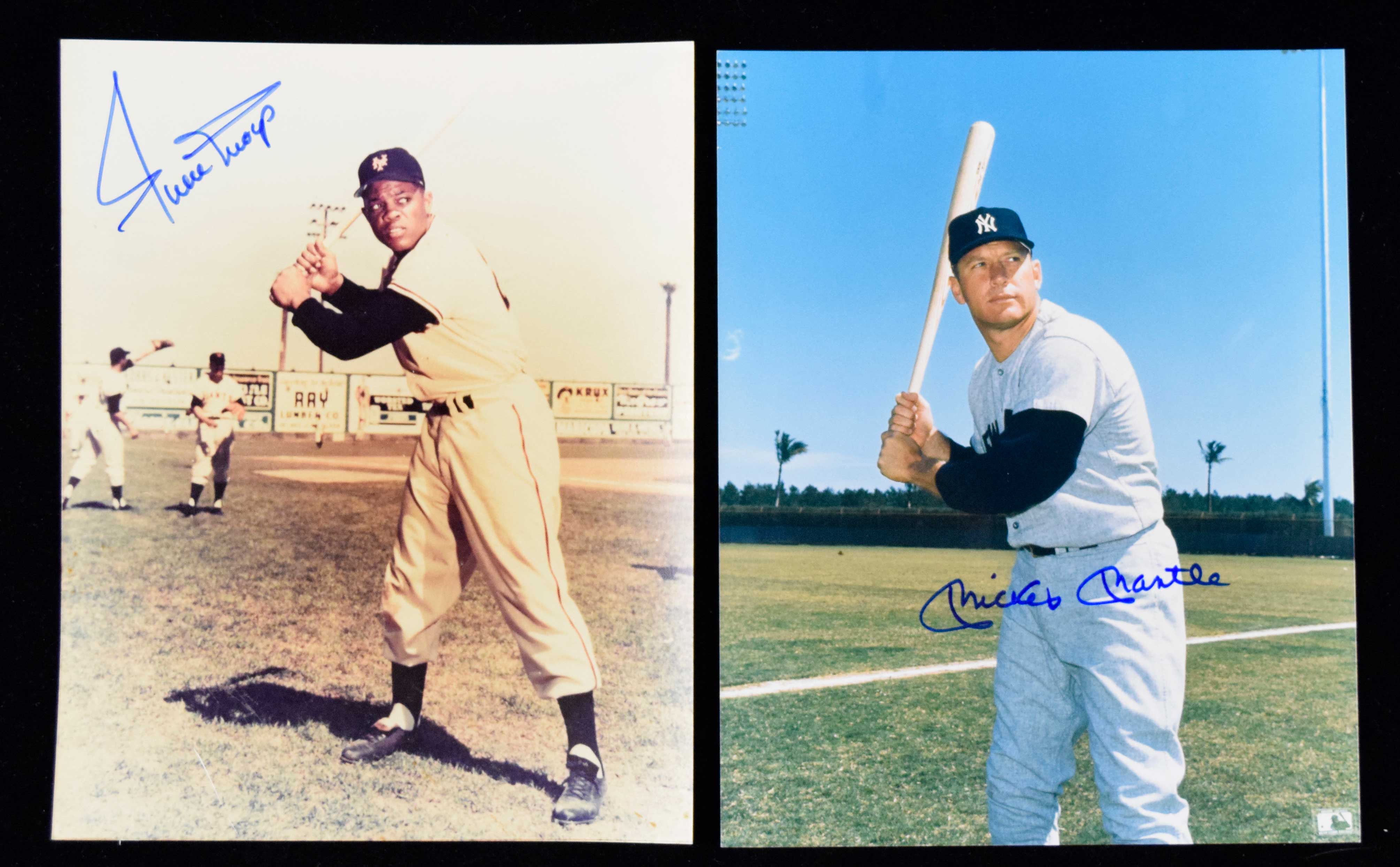 Mickey Mantle and Willie Mays signed 8"x10" photographs (EX-EX/MT ...